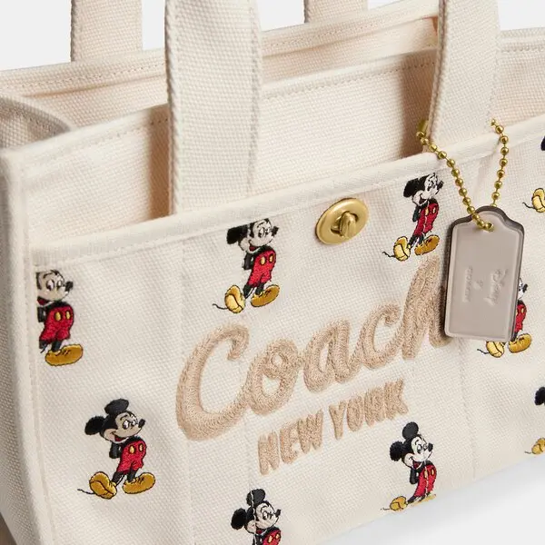 Coach Disney X Cargo Tote Bag 26 With Mickey Mouse - Brass/Ivory
